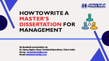 How to Write a Master’s Dissertation for Management? - Tutors India ...