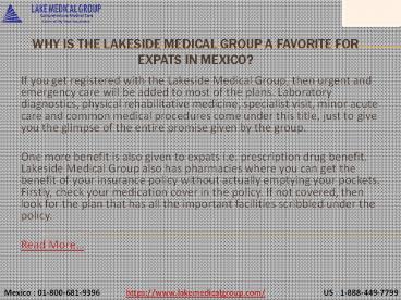 Why is the Lakeside Medical Group a favorite for Expats in Mexico ...