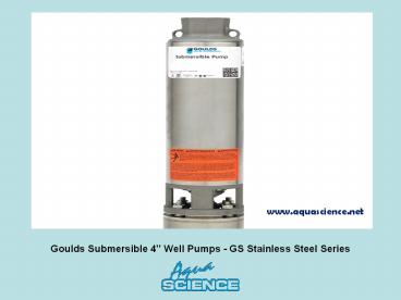 PPT – Goulds Submersible 4 Well Pumps- GS Stainless Steel Series ...