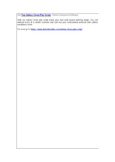 PPT – Get Top Udemy Clone Php Script - Online Classroom Software ...