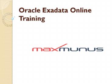 Introduce Yourself to Oracle Exadata Database Machine by Oracle Exadata Training presentation ...