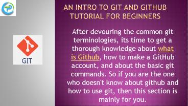 An Intro to Git and GitHub Tutorial for Beginners presentation | free ...