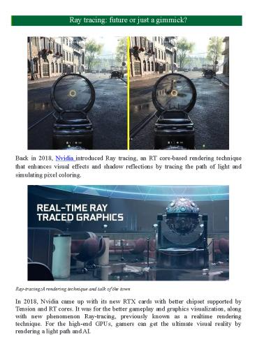 PPT – Ray Tracing in Gaming PowerPoint presentation | free to download ...