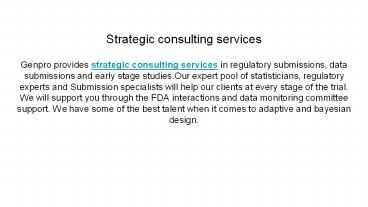 Strategic consulting services in India - Genpro Research presentation ...
