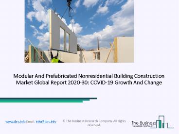 Modular And Prefabricated Nonresidential Building Construction Market ...