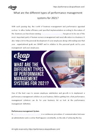 Types of Performance Management System in 2021 presentation | free to ...