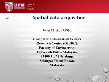 Spatial Data acquisition presentation | free to download