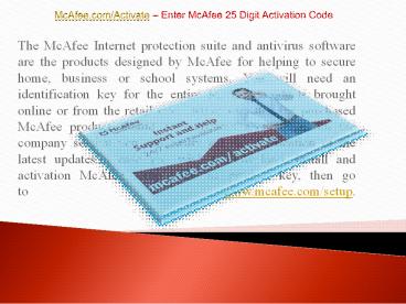 McAfee.com/Activate - Download, Install & Activate McAfee Retail Card ...