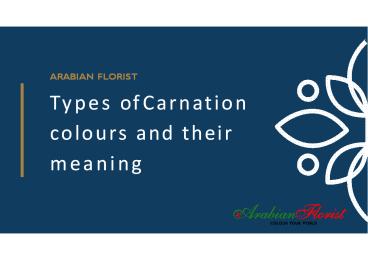 Types of carnation colors and their meaning presentation | free to download