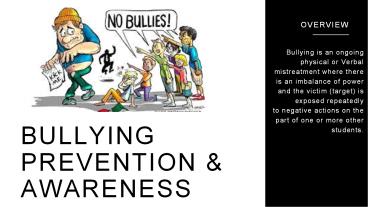 BULLYING PREVENTION & AWARENESS presentation | free to download