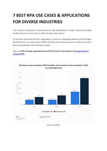 7 Best RPA Use Cases & Applications For Diverse Industries presentation | free to download