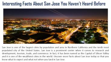 Interesting Facts About San Jose You Haven’t Heard Before presentation ...