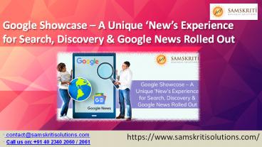 PPT – What is Google Showcase ? | Search, Discovery & Google News ...