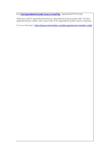 PPT – Buy Top Appointment System Source Code Php - Appointment PHP Script PowerPoint ...