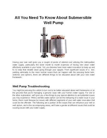 PPT – All You Need To Know About Submersible Well Pump PowerPoint ...