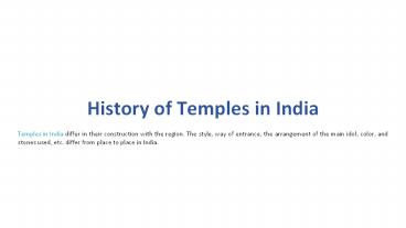 History of Temples in India presentation | free to download
