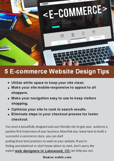 PPT – 5 E-commerce Website Design Tips PowerPoint presentation | free ...