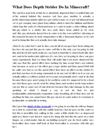 What Does Depth Strider Do In Minecraft? presentation | free to download