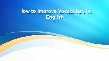 How to Improve Vocabulary in English presentation | free to download