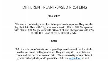 PPT – Different Plant based protien PowerPoint presentation | free to download - id: 91bcc4-NTVjM