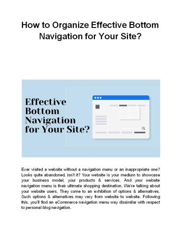 How to Organize Effective Bottom Navigation for Your Site? presentation ...
