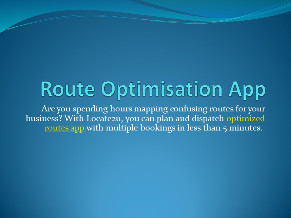 Route Optimisation presentation | free to download