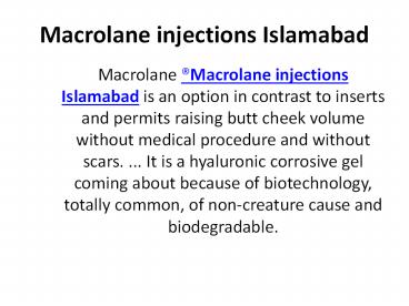 Macrolane injections Islamabad presentation | free to download