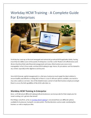 Workday HCM Training - A Complete Guide For Enterprises presentation ...