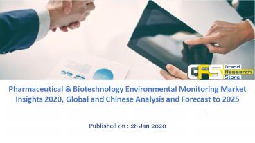 Pharmaceutical Biotechnology Environmental Monitoring presentation ...