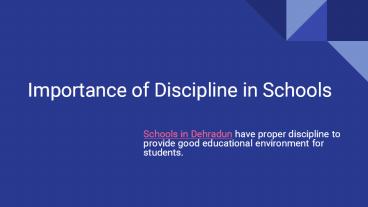 Importance of Discipline in Schools presentation | free to download