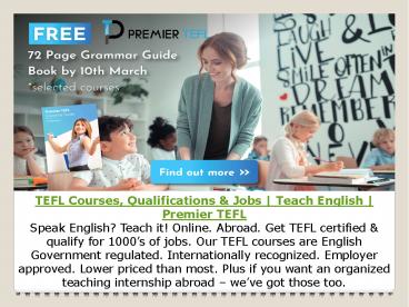 TEFL Courses, Qualifications & Jobs | Teach English | Premier TEFL ...
