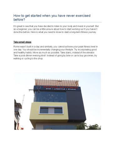 How to get started when you have never exercised before? presentation ...