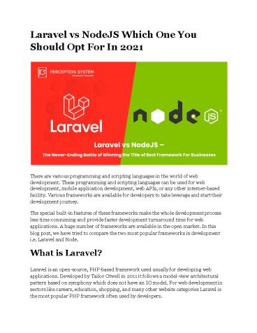 PPT – Laravel vs NodeJS Which One You Should Opt For In 2021 PowerPoint ...
