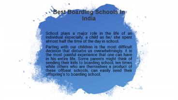Best Boarding Schools in India presentation | free to download
