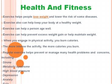 PPT – exercise PowerPoint presentation | free to download - id: 922868 ...