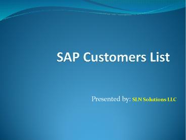 SAP Customers List presentation | free to download