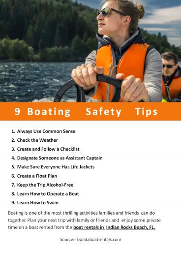 9 Boating Safety Tips presentation | free to download