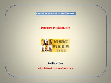 Positive Psychology presentation | free to download