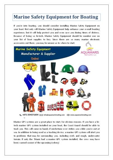 PPT – Marine Safety Equipment for Boating PowerPoint presentation ...