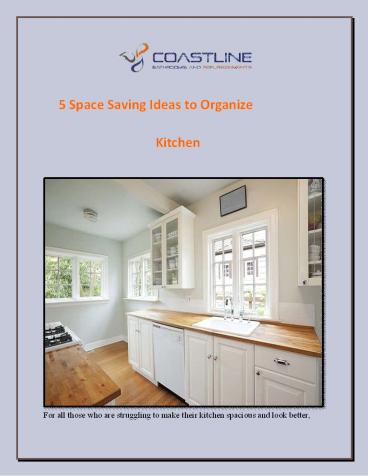 PPT – 5 Space Saving Ideas to Organize Kitchen PowerPoint presentation ...