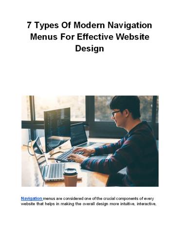 7 Types Of Modern Navigation Menus For Effective Website Design ...