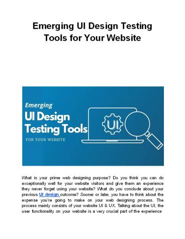 PPT – Emerging UI Design Testing Tools for Your Website PowerPoint ...