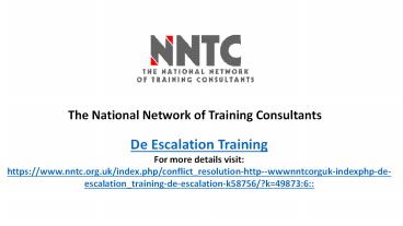 DE ESCALATION TRAINING presentation | free to download