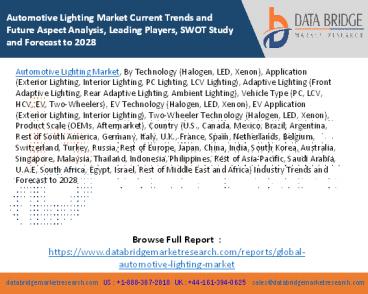 Automotive Lighting Market Current Trends and Future Aspect Analysis ...