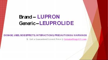 Side Effects of Eligard Injection presentation | free to download