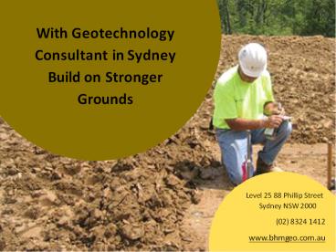 With Geotechnology Consultant in Sydney Build on Stronger Grounds ...