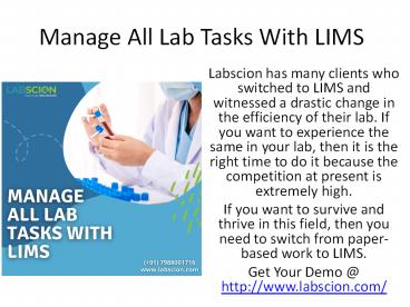Manage All Lab Tasks With LIMS presentation | free to download