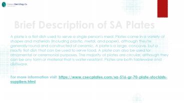Brief Description of SA Plates presentation | free to download