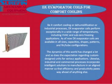 PPT – DX Evaporator Coils for Comfort Cooling PowerPoint presentation ...