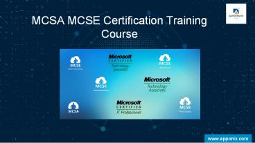 MCSA PPT presentation | free to download